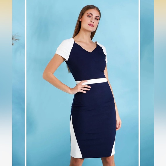 Diva Catwalk | Dresses | Diva Catwalk Hailey Pencil Dress In Navy And ...